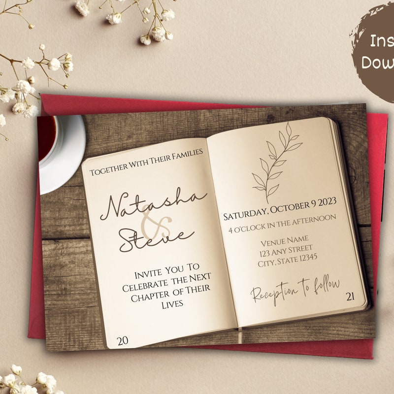 Library Wedding Invitations - Etsy