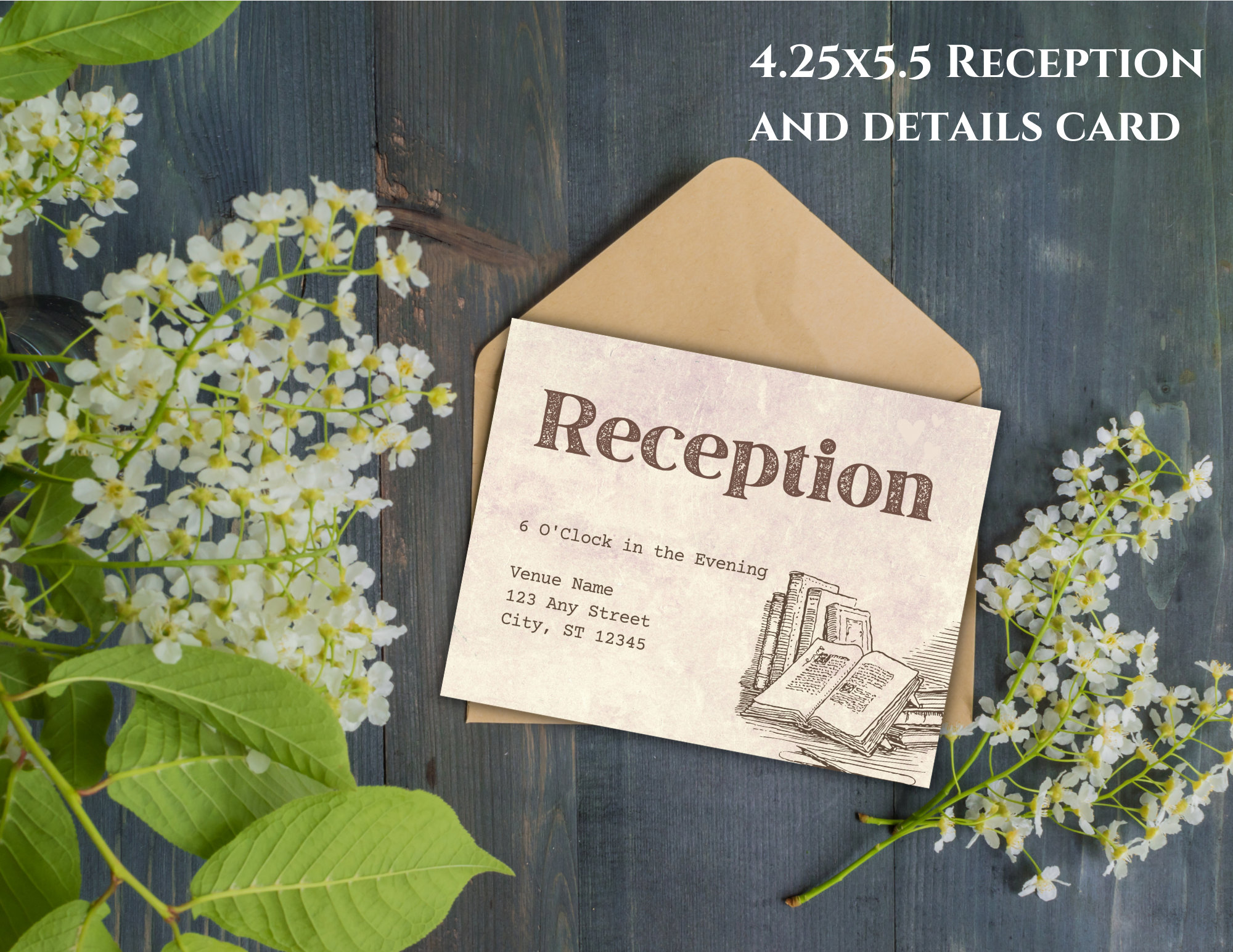 Book Themed Wedding Invitation Set, Book Lover's Wedding Invitation ...