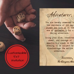 Dungeons and Dragons Invitation, Dnd Party Invitation, Fantasy Birthday ...