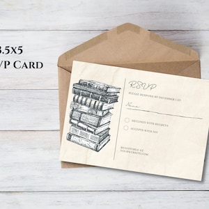 Book Themed Wedding Invitation Set, Book Lover's Suite, Vintage Book ...