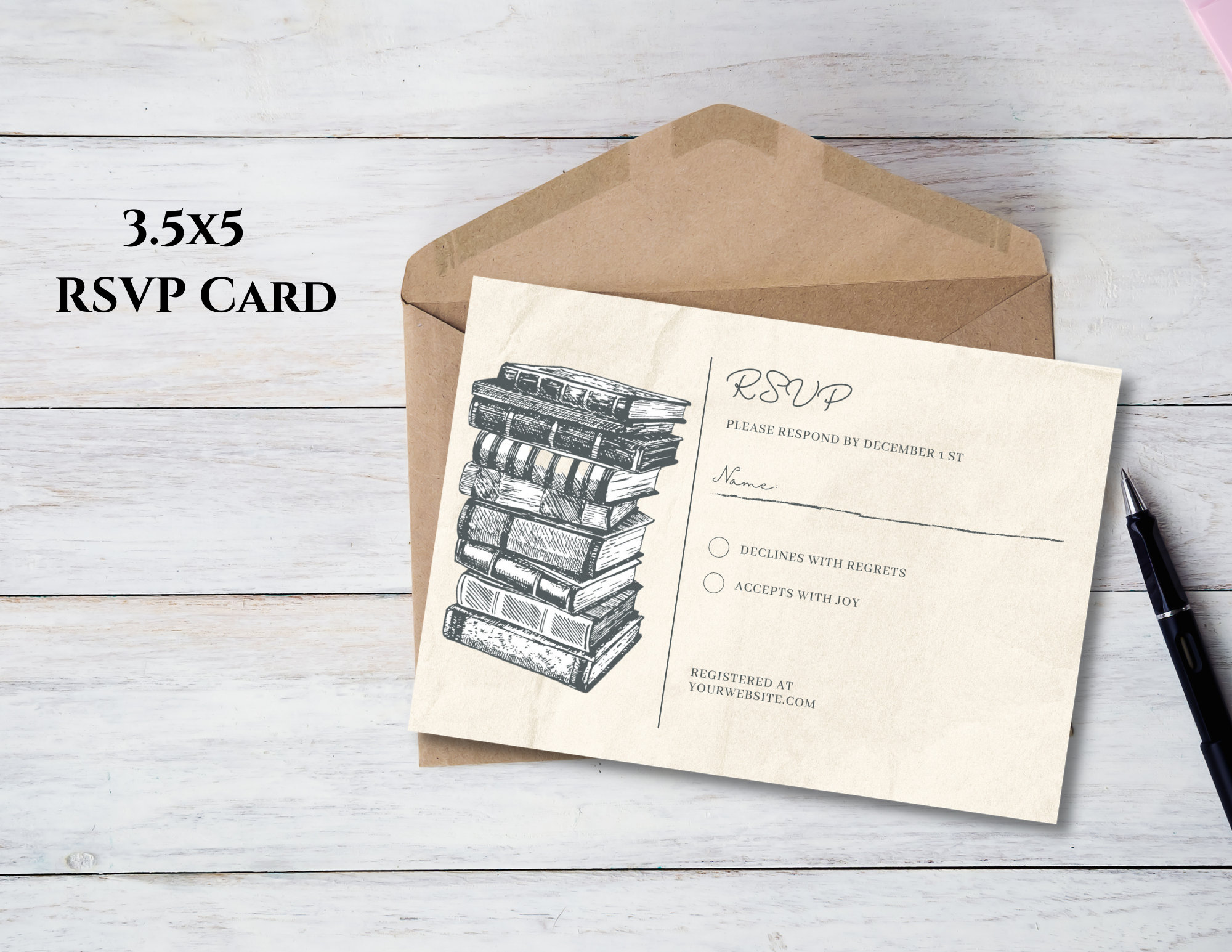 Book Themed Wedding Invitation Set, Book Lover's Wedding Invitation ...