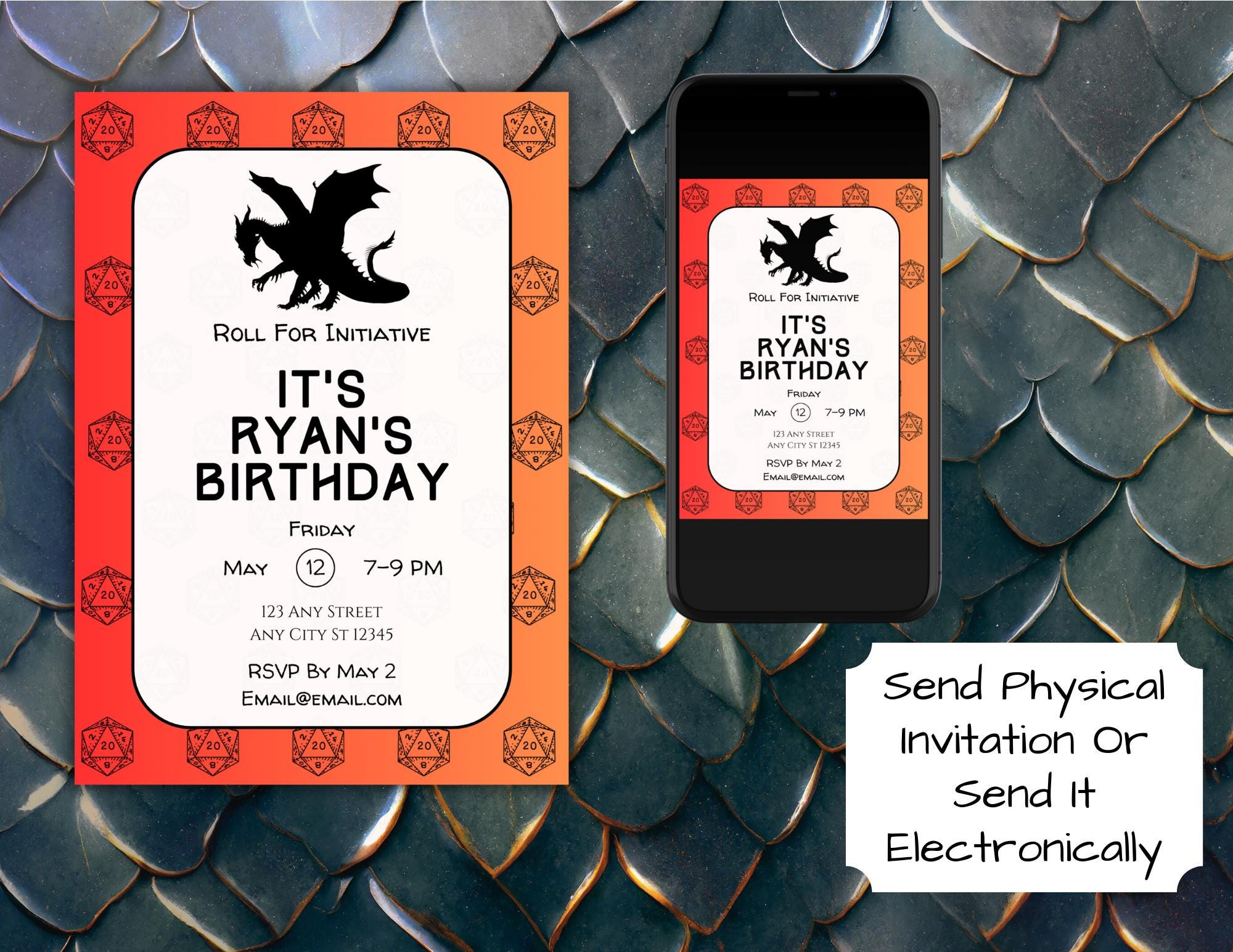 Dungeons and Dragons Birthday Invitation, Dnd Birthday Party Invitation ...