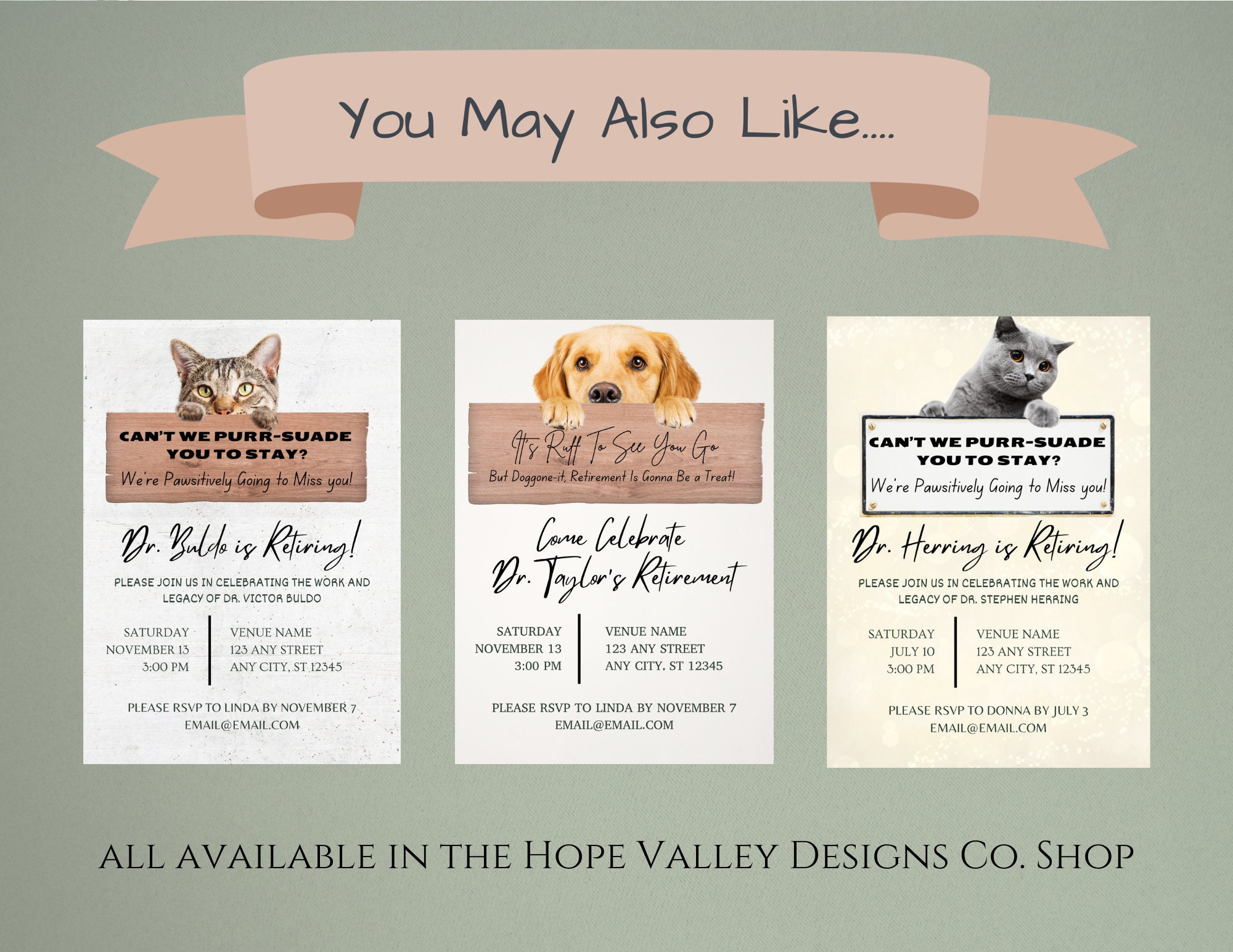 Veterinarian Retirement Party Invitation, Dog Lover Going Away Party ...