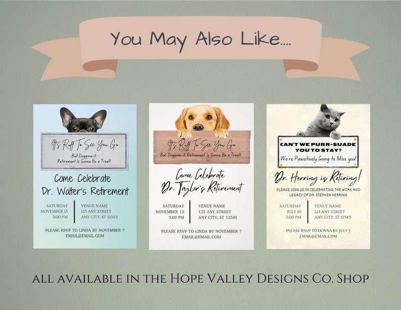 Veterinarian Retirement Party Invitation, Vet Tech Going Away Party ...