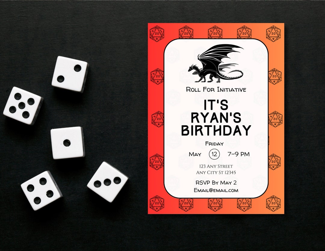 Dungeons and Dragons Birthday Invitation Dnd Birthday Party - Etsy