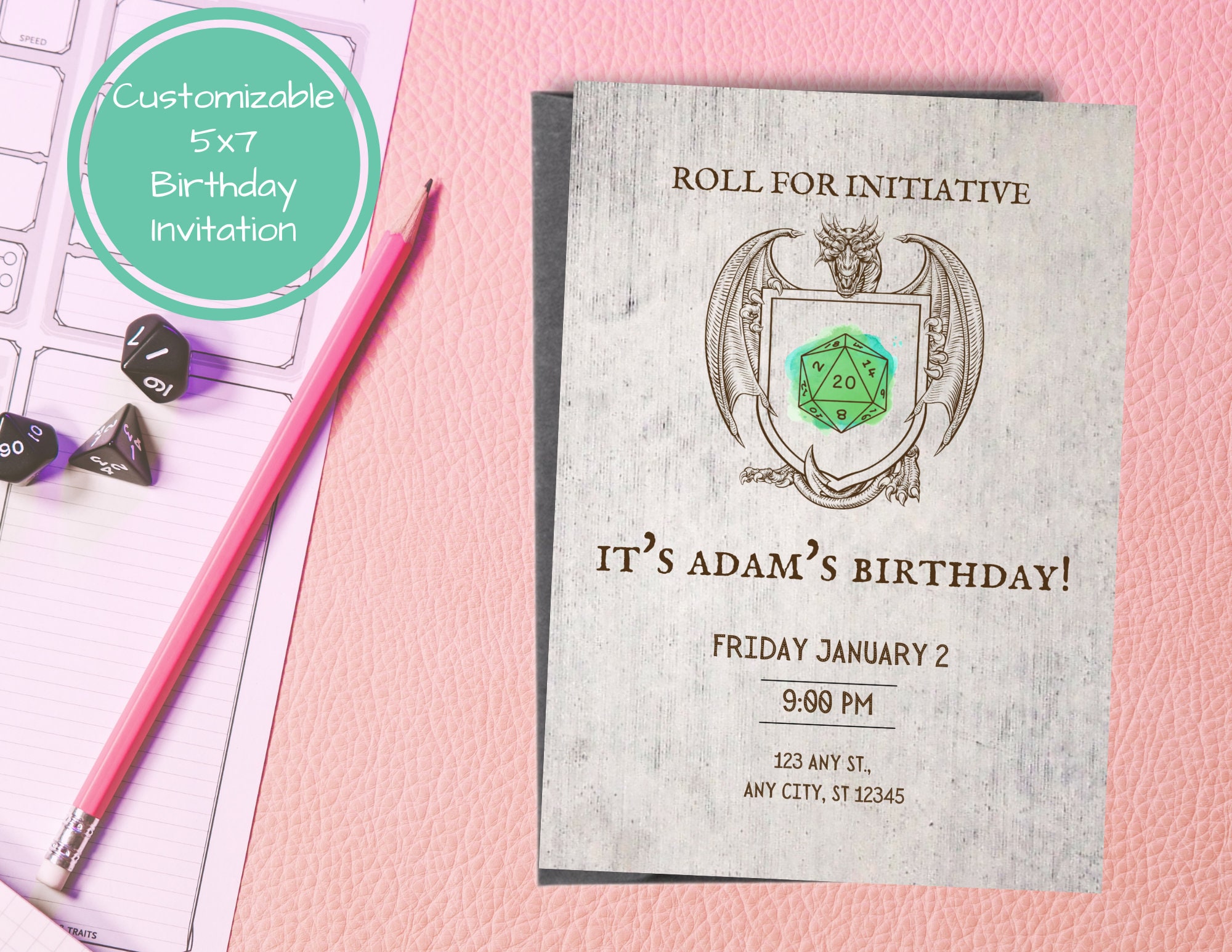 Dungeons and Dragons Birthday Invitation, Dnd Birthday Party Invitation ...