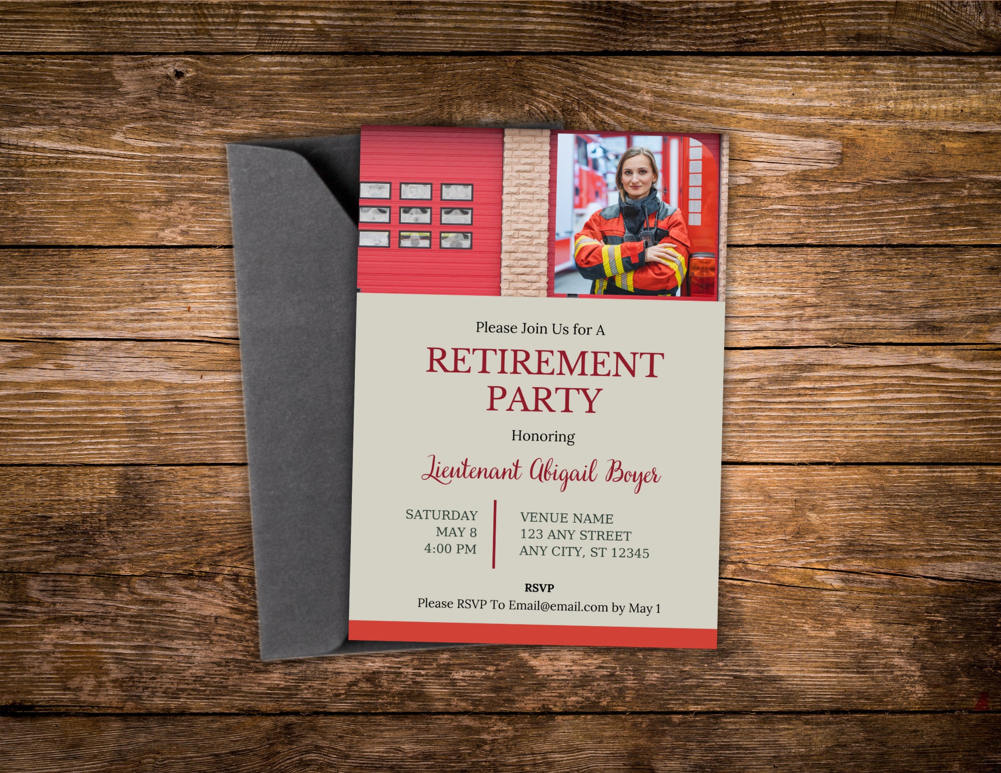 Firefighter Retirement Party Invitation, Fireman Farewell Party ...