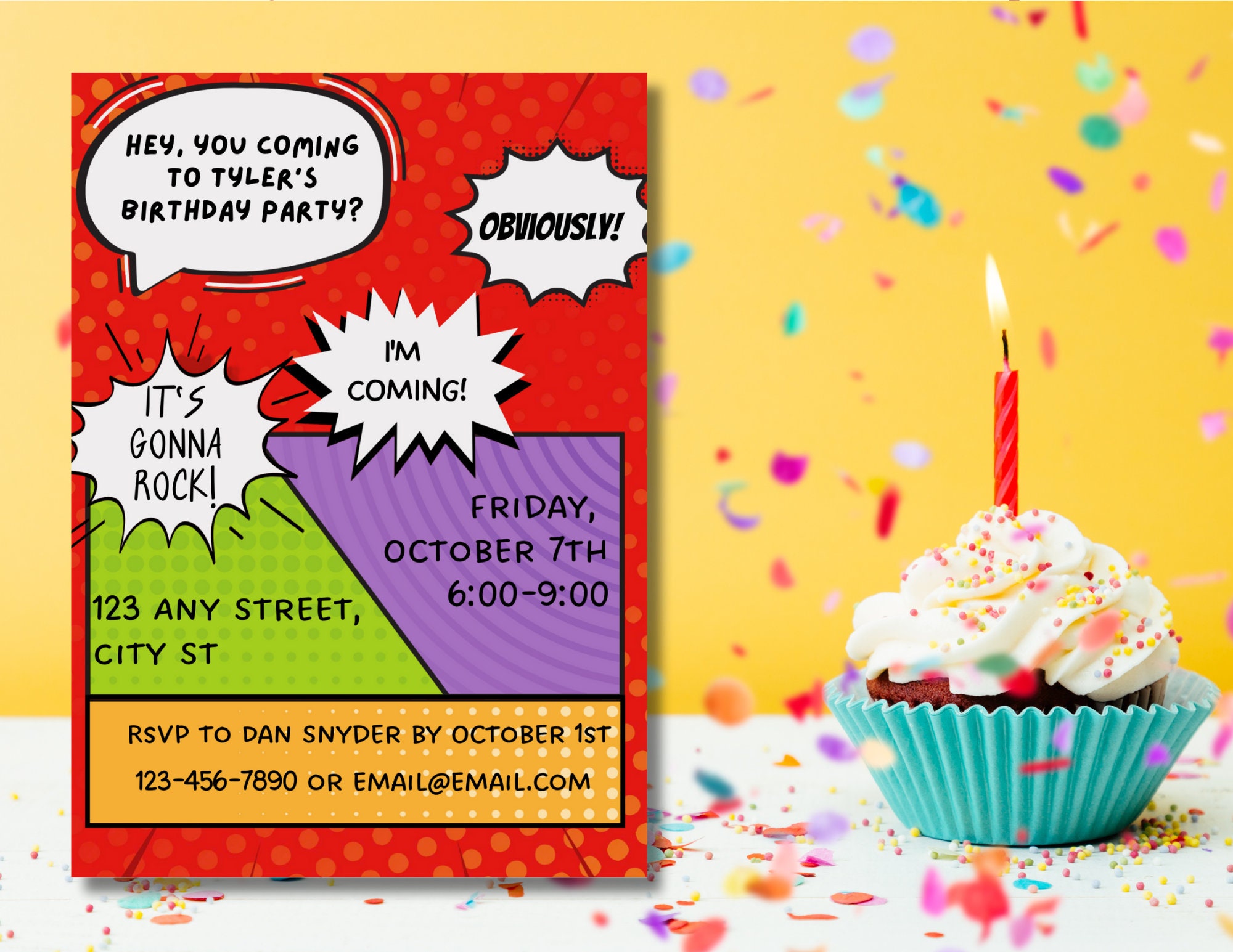 Superhero Birthday Party Invitation, Comic Book Birthday Party ...
