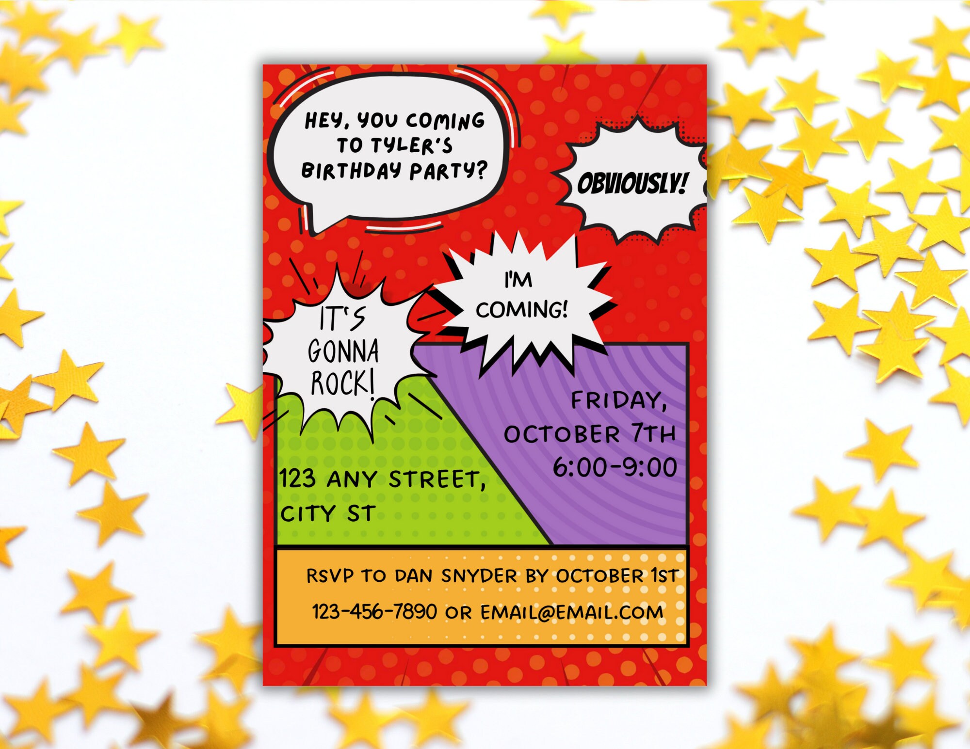 Superhero Birthday Party Invitation, Comic Book Birthday Party ...