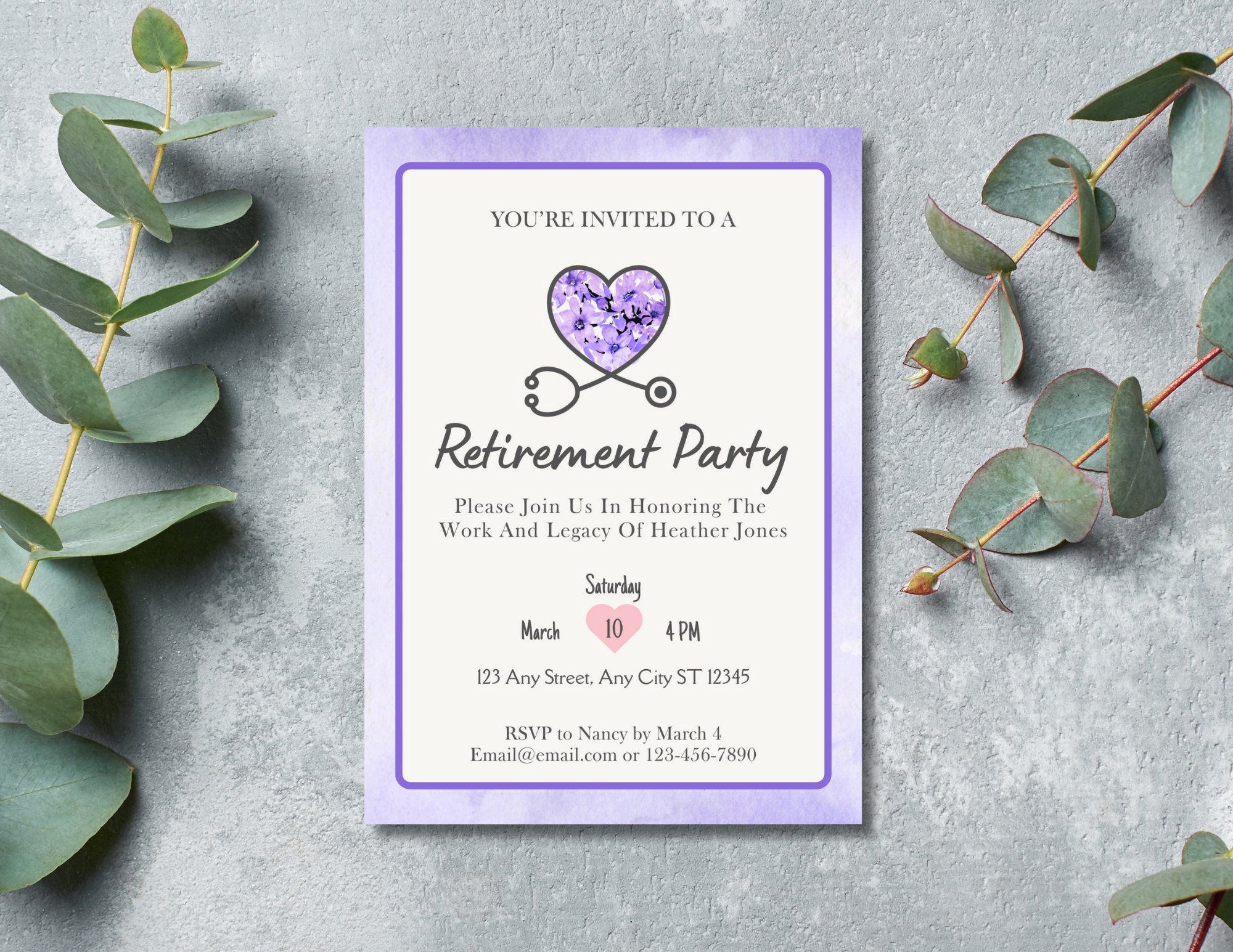 Nurse Retirement Party Invitation, Doctor Going Away Party Invitation ...