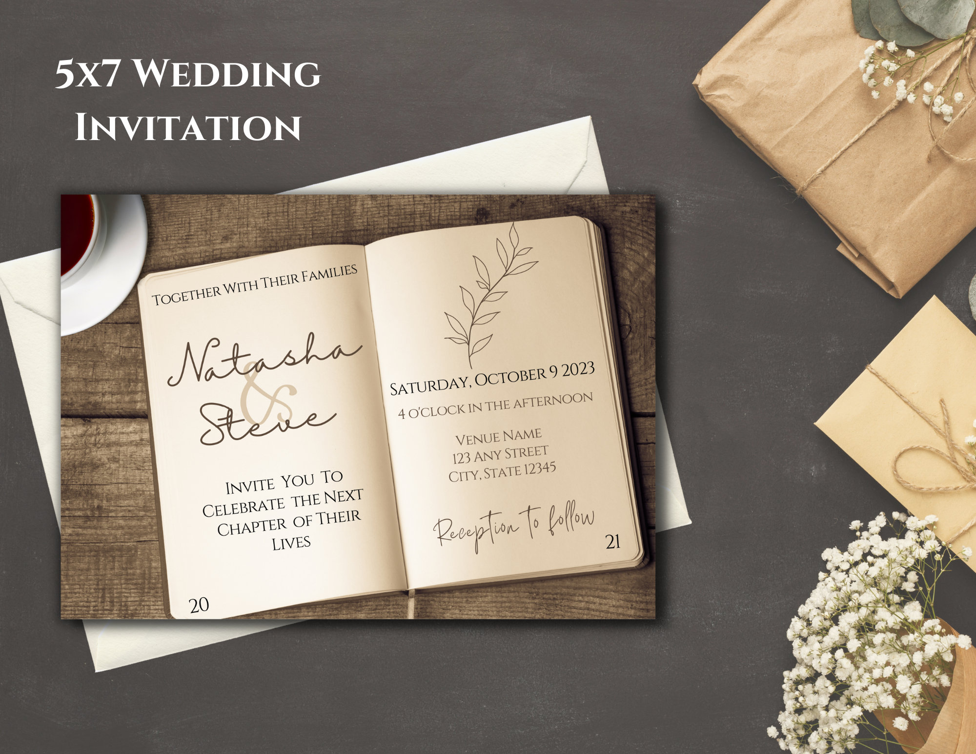 Book Themed Wedding Invitation Set, Book Lover's Suite, Vintage Book ...