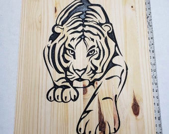 Tiger Wood Carving | Etsy