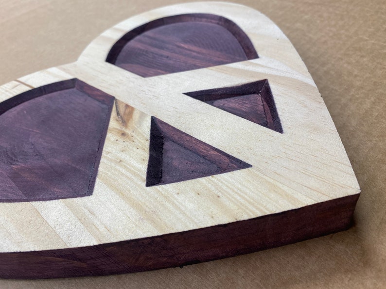 Heart Shaped Wood Carved Peace Sign Peace Sign Peace Wall - Etsy