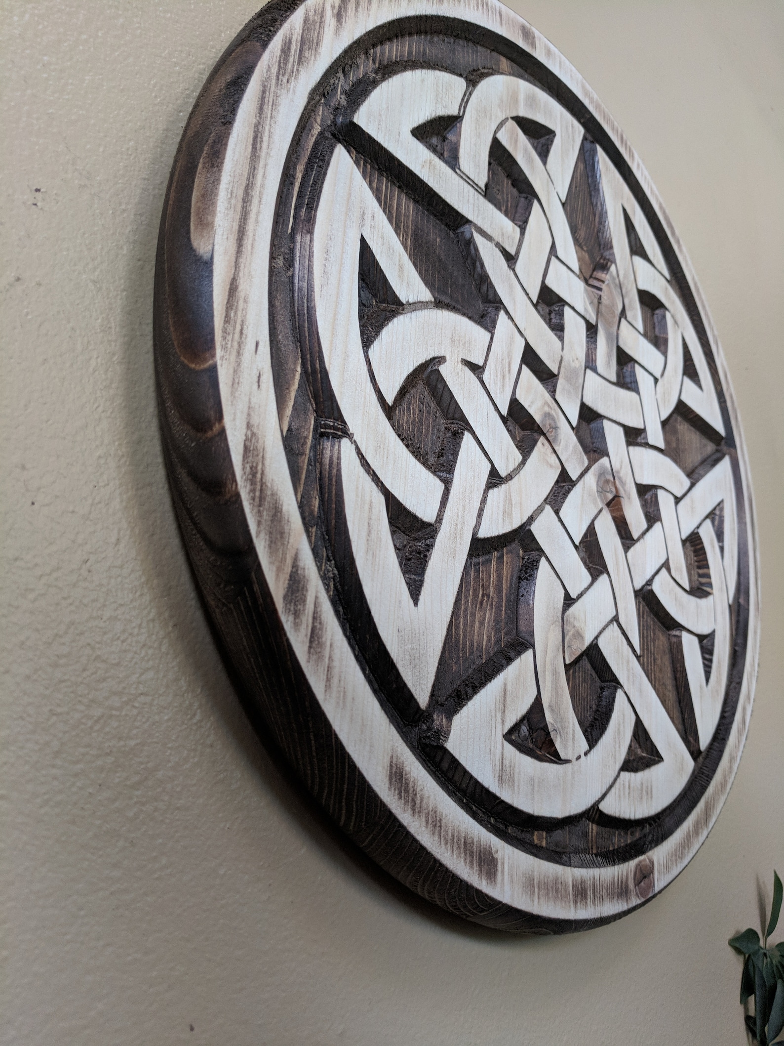 Wood Carved Celtic Knot Celtic Knot Pentacle Celtic - Etsy