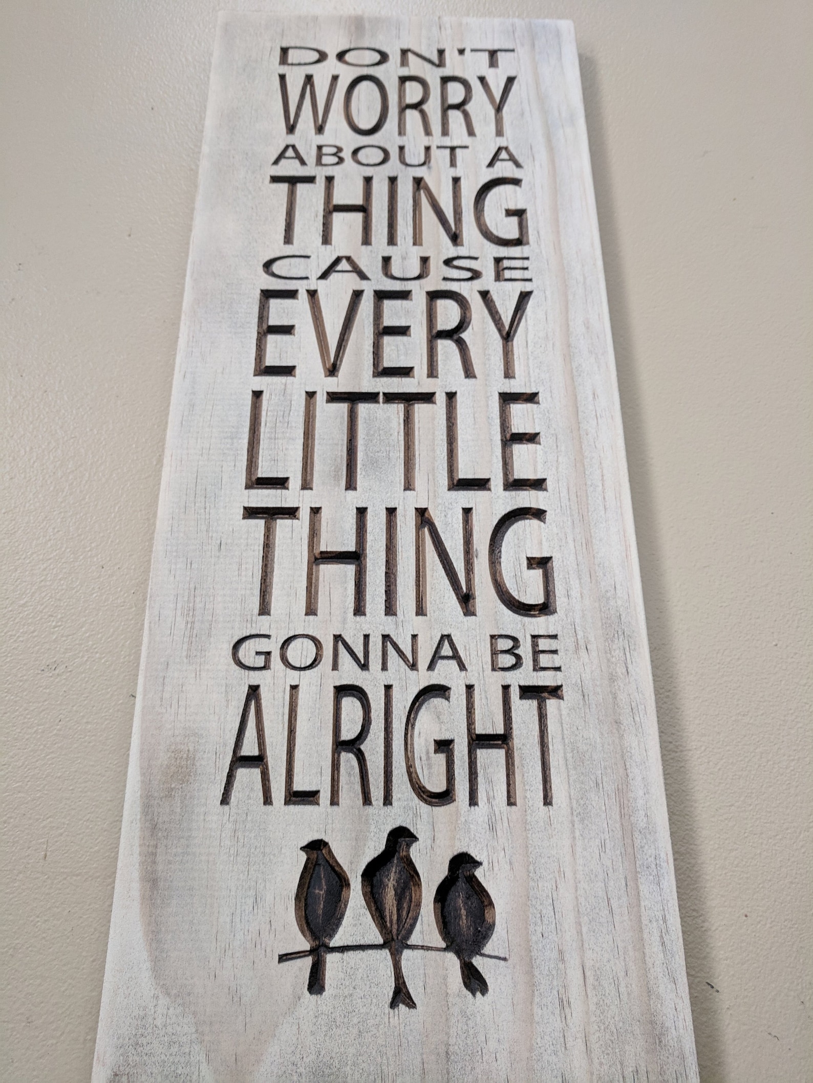 Bob Marley Wood Sign, Three Little Birds Carving, Rasta Reggae Wall Art ...