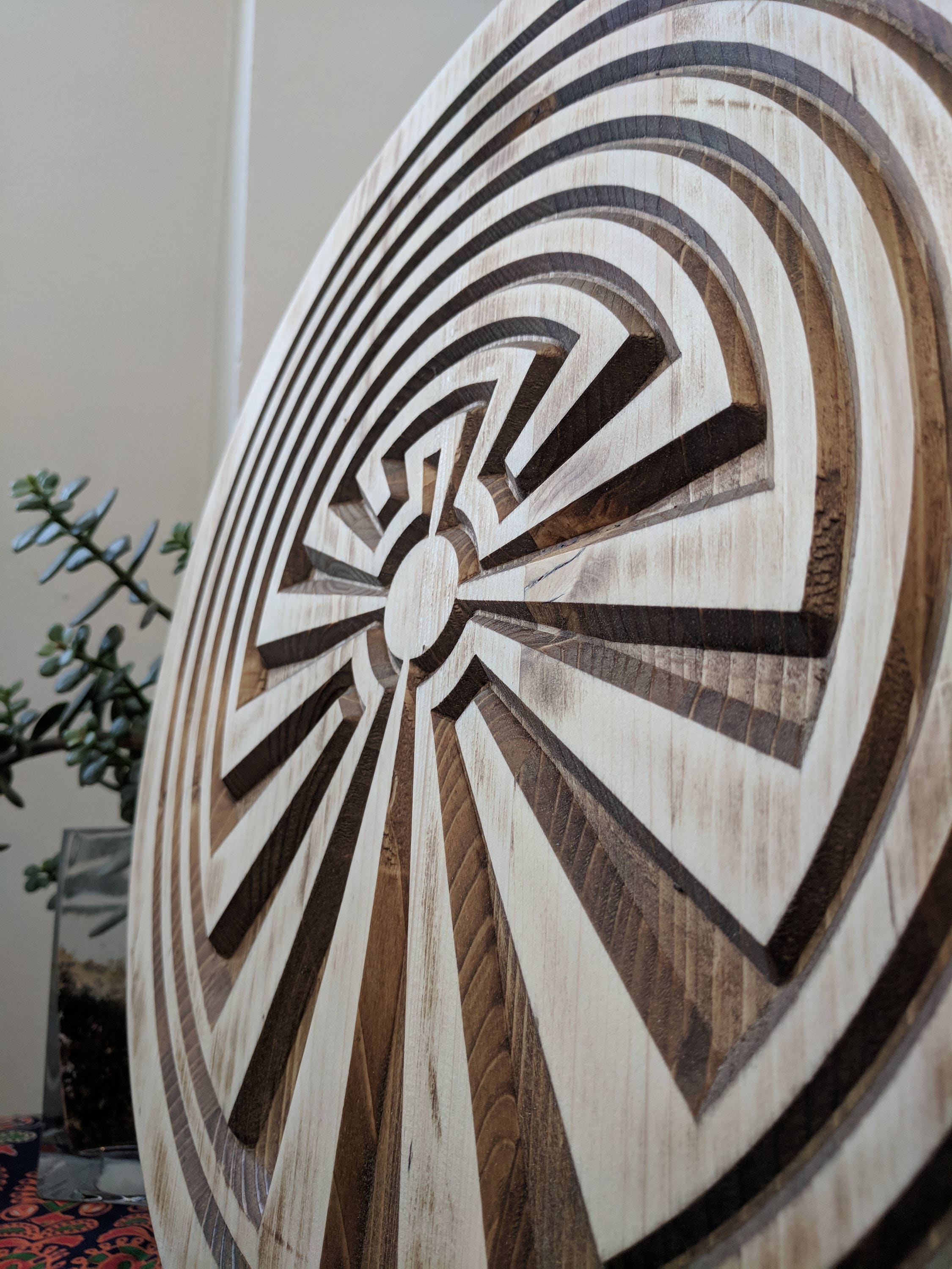 Radial Labyrinth Wood Carving Maze Wood Carved Maze Radial - Etsy
