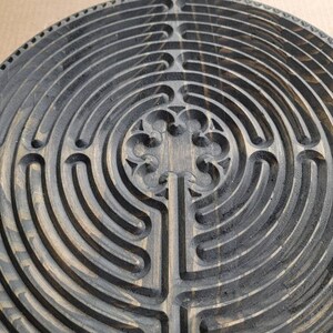 Dark Brown Finger Labyrinth, Wood Carving, No Border, Chartres Wood ...