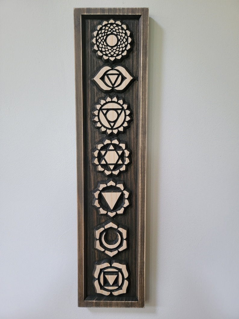 Chakras Wood Carving Chakra Sign Chakra Symbols Meditation - Etsy