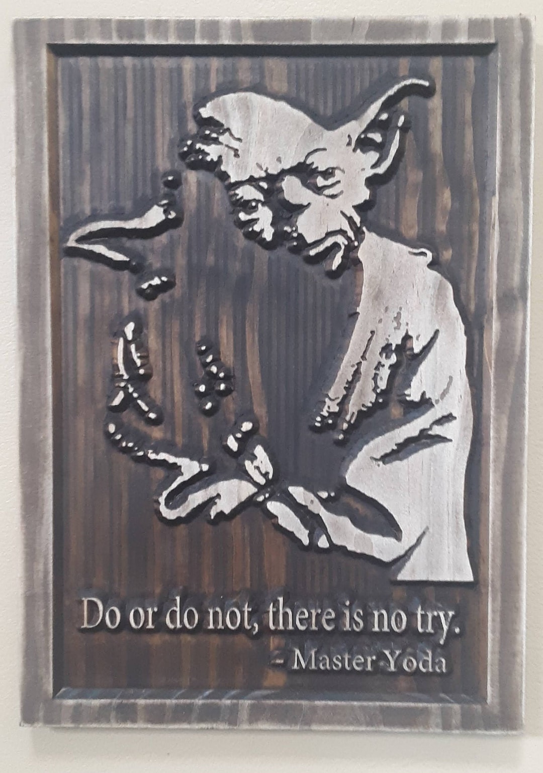 Yoda, Star Wars, Wood Carved Yoda, Star Wars Decor, Empire Strikes Back ...