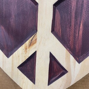 Heart Shaped Wood Carved Peace Sign, Peace Sign, Peace, Wall Art ...