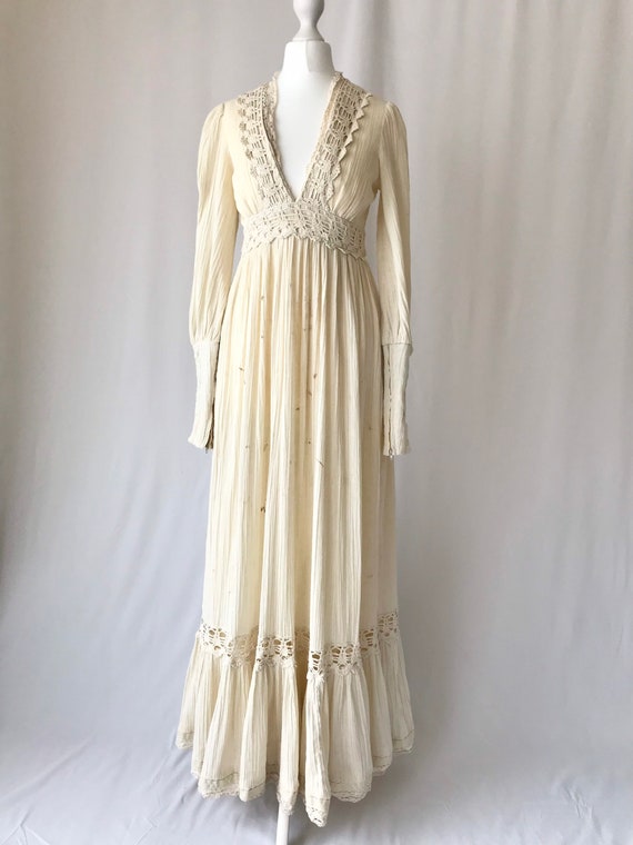 Stunning Gunne Sax Vintage 70s Designer Prairie Maxi … - Gem