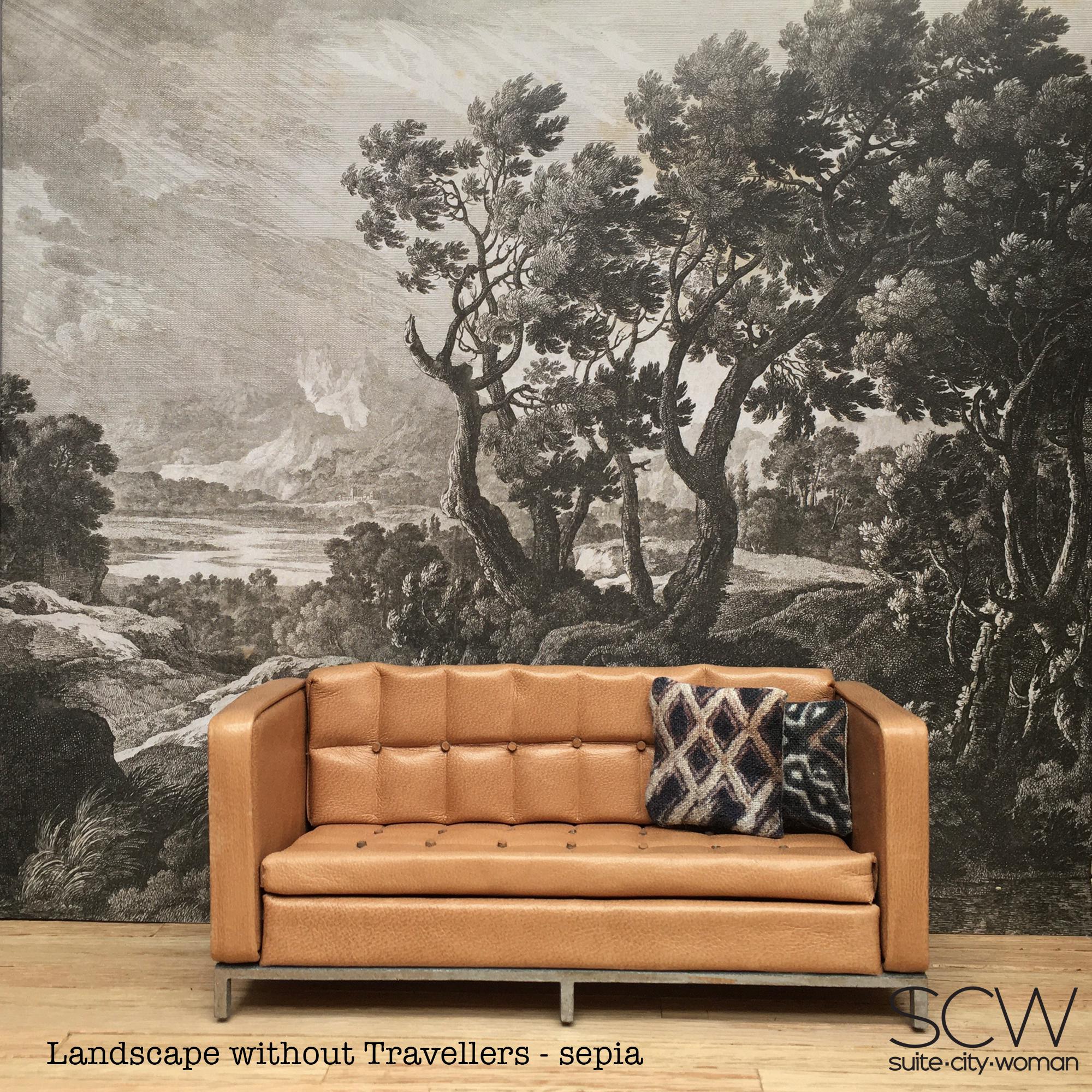 Modern Dollhouse Miniature Printable Wallpaper Mural: Landscape Without ...