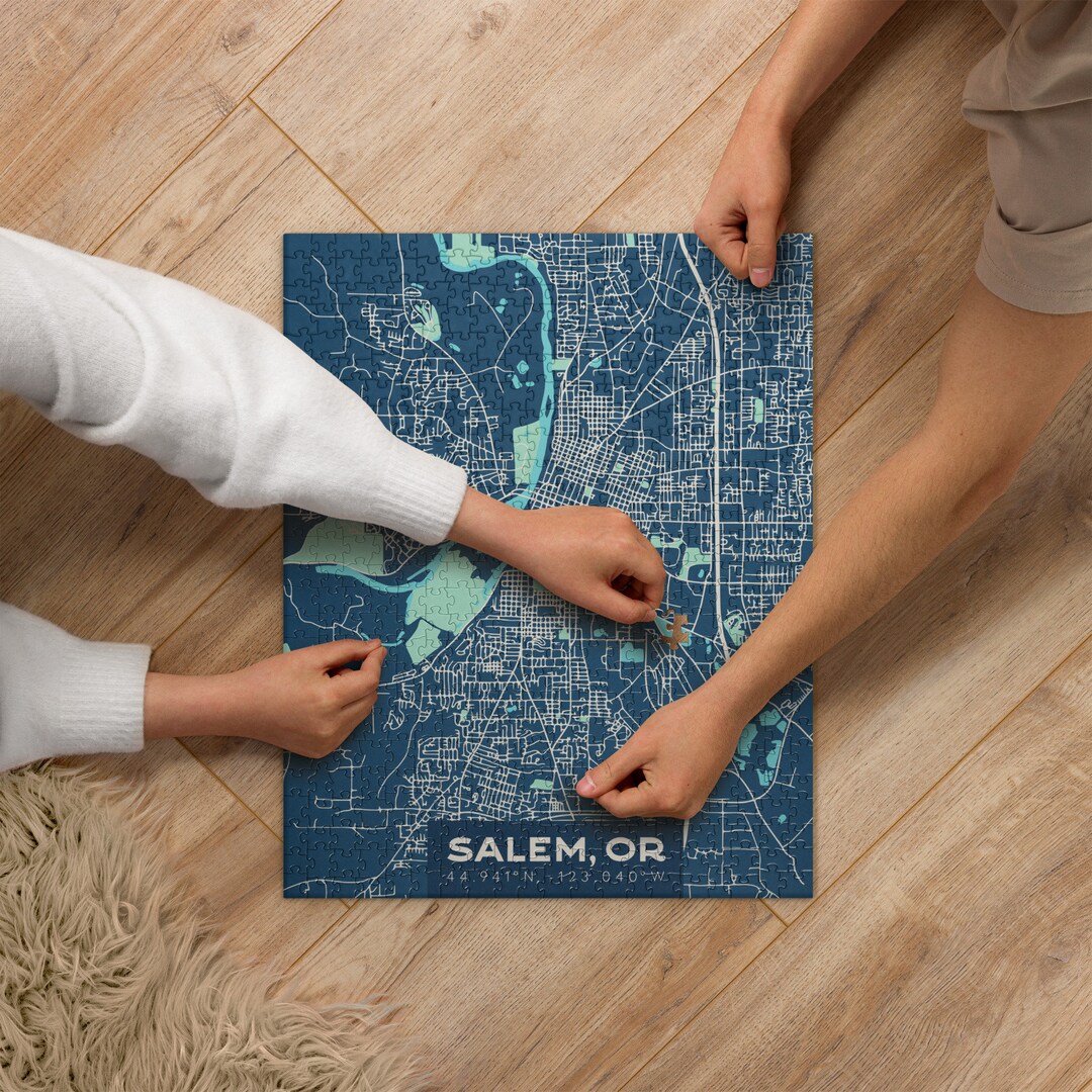 Salem Oregon Map Puzzle - Etsy
