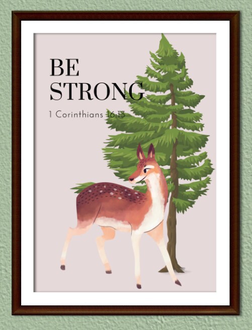 Nursery Decor Woodland Animals Christian Baby Boy Bible Verses - Etsy