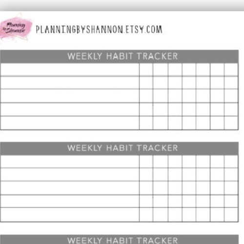 WEEKLY HABIT Tracker Table Functional Label Planner Stickers - Etsy
