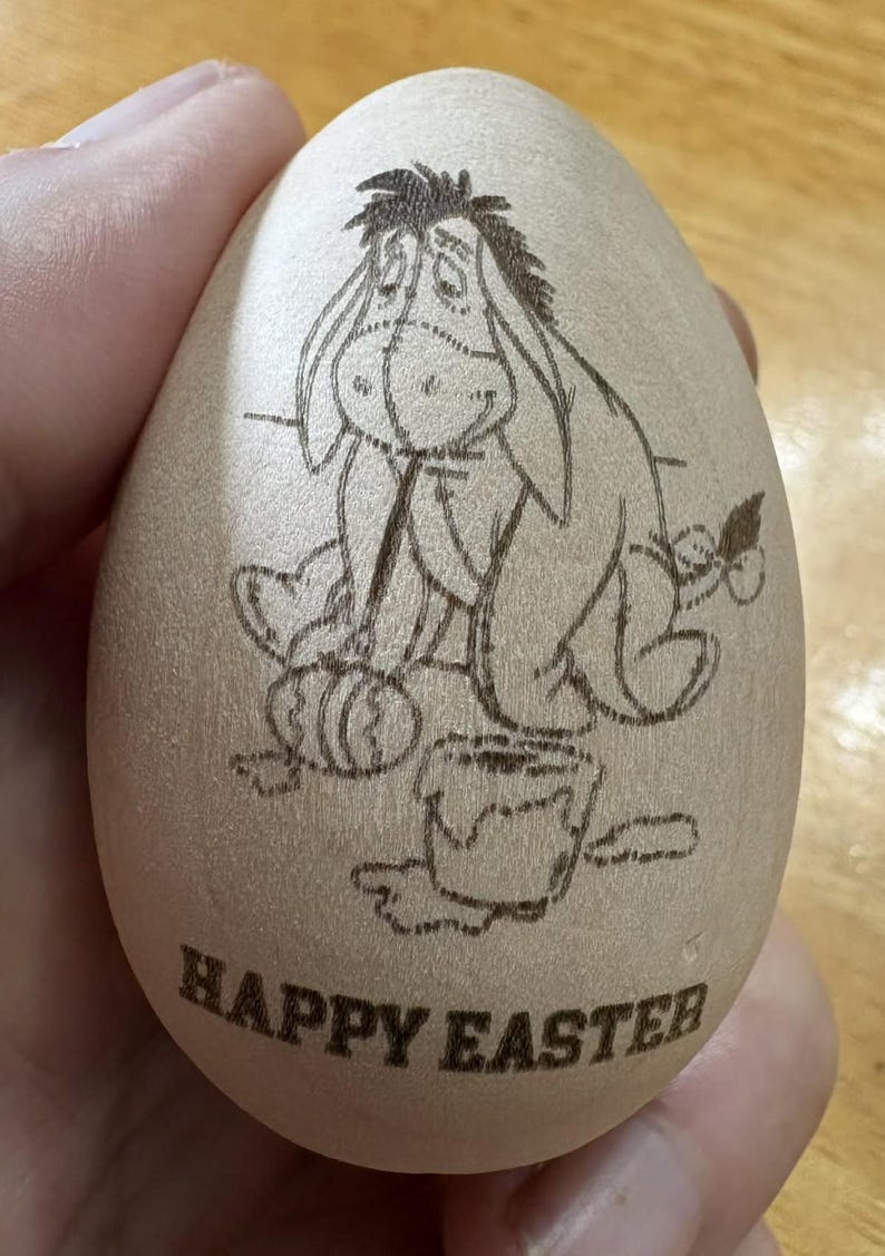 Winnie the Pooh Wooden Engraved Easter Eggs – Natural Wood Keepsake ...