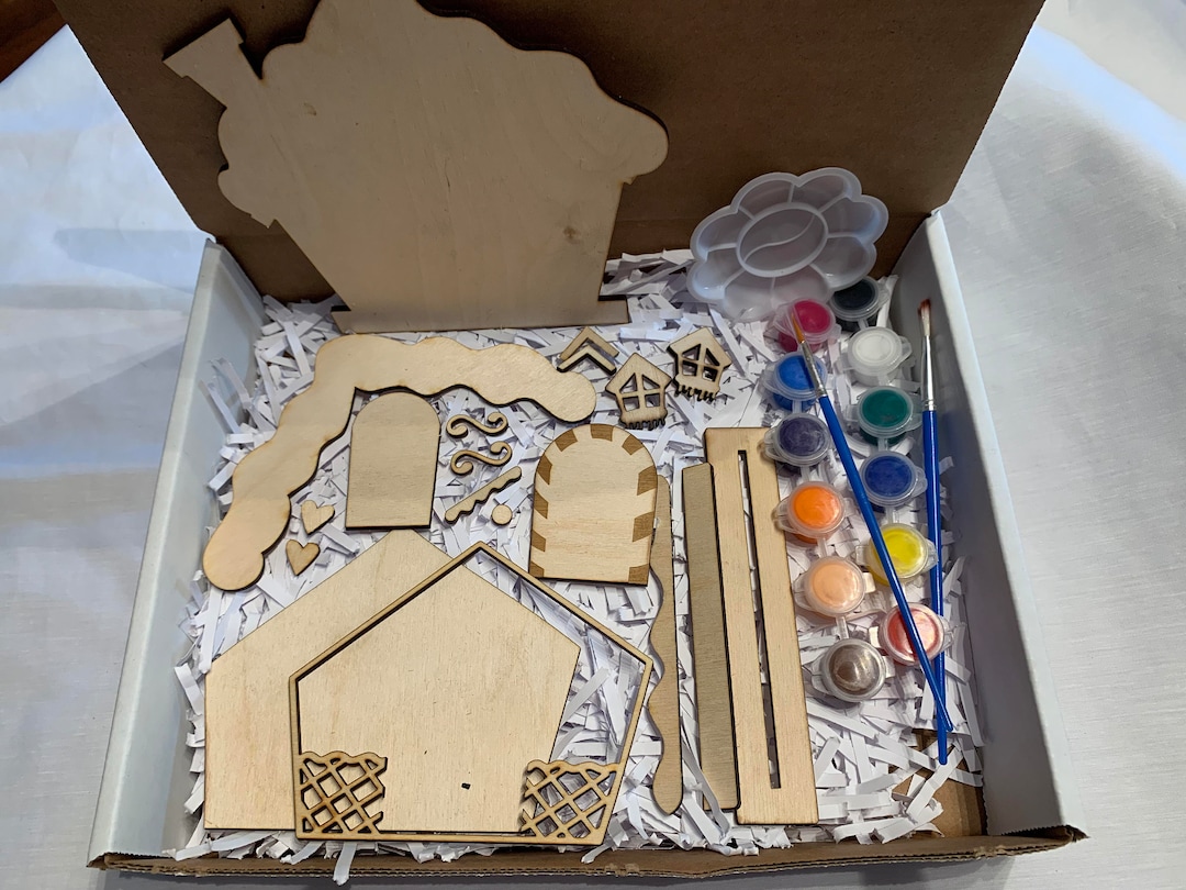 DIY Christmas Gingerbread House Painting Kit - Etsy