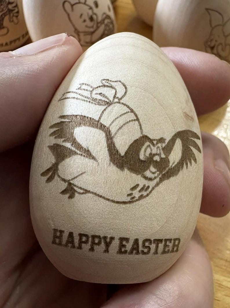 Winnie the Pooh Wooden Engraved Easter Eggs – Natural Wood Keepsake ...