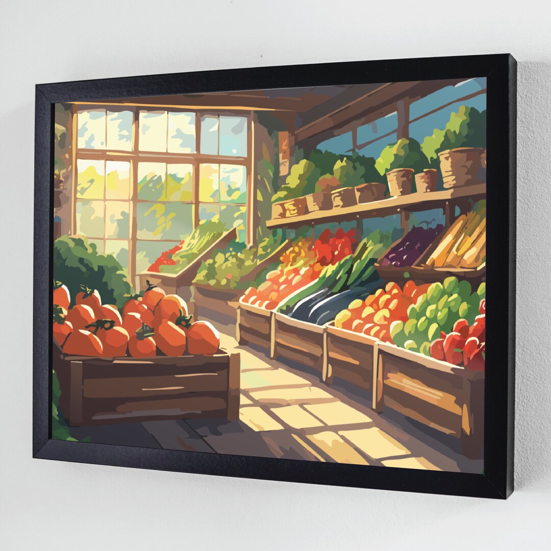 Little Produce Shop 3 - Wall Art Digital Download, Grocery Store Art ...