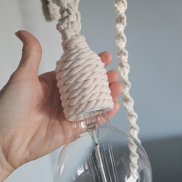 Macrame Hanging Lamp - Etsy