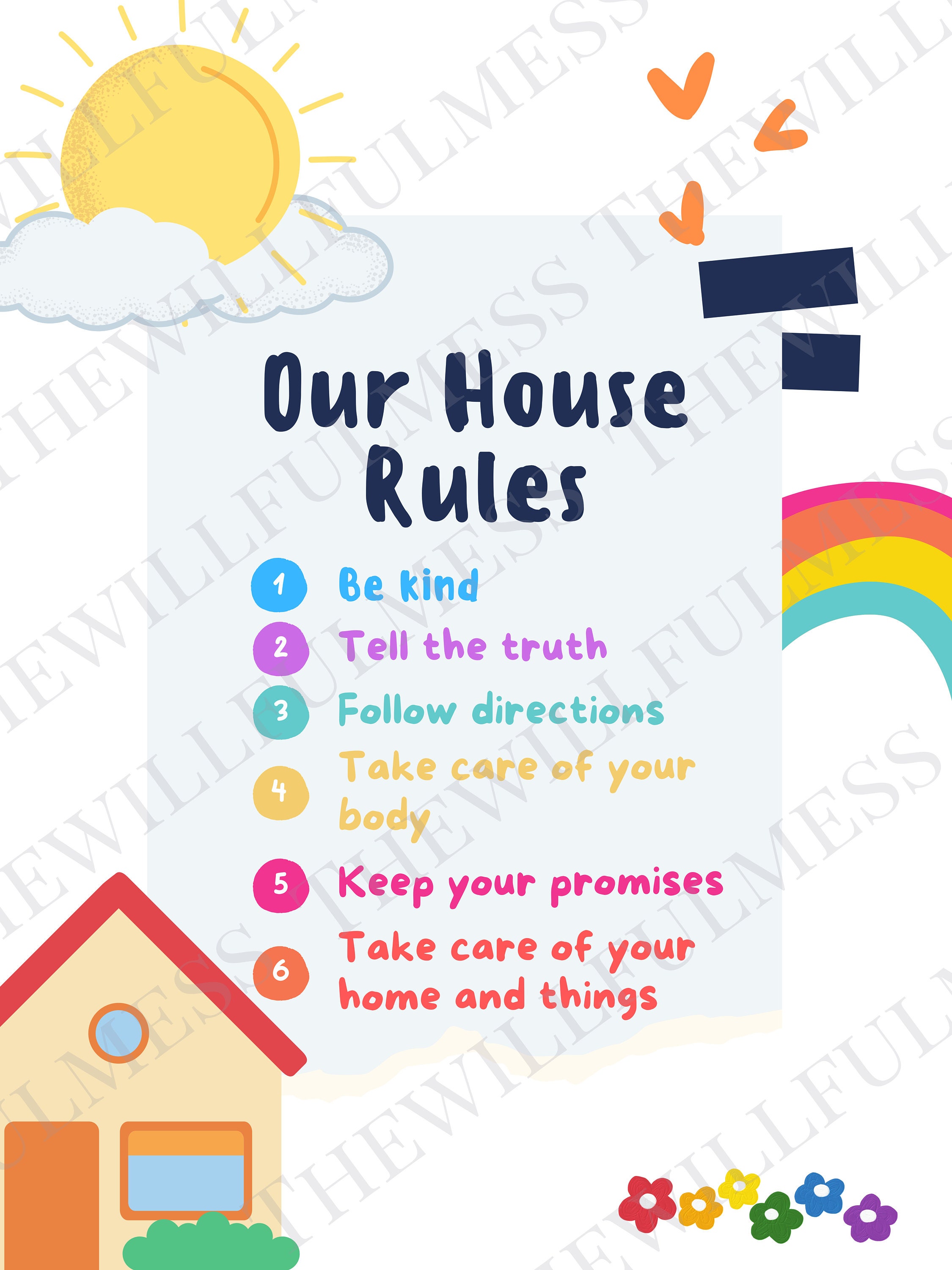 House Rules for Kids Toddlers Printable Instant - Etsy