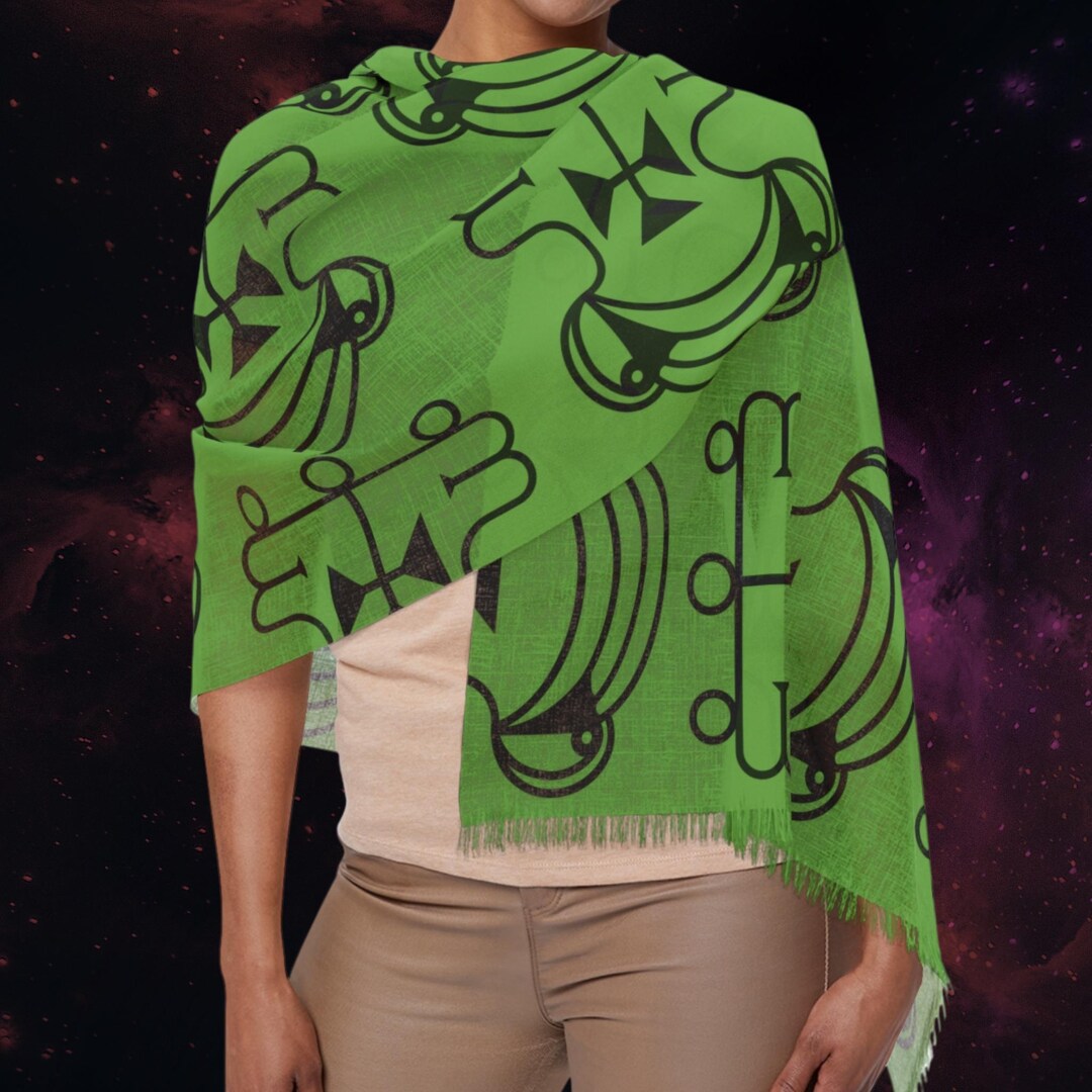 Agares Sigil Black and Green Light Prayer Ritual Scarf Occult ...