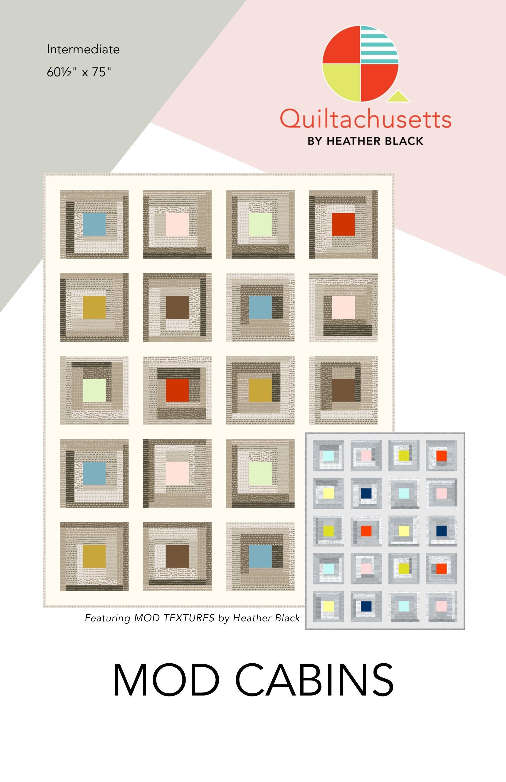 Mod Cabins Digital Quilt Pattern by Heather Black - Quiltachusetts - Etsy