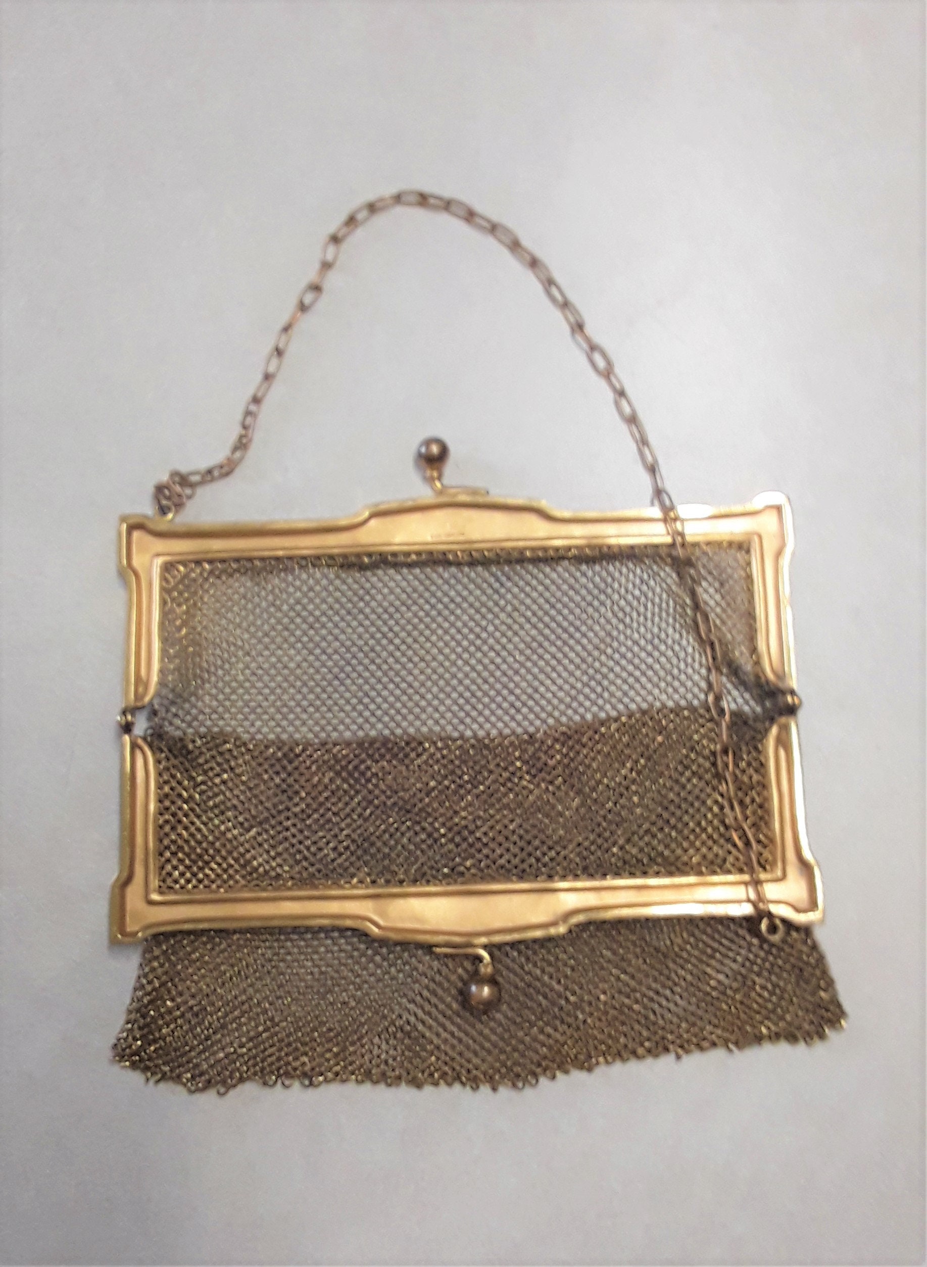 2 Vintage Chainmail Mesh Purses, 1 With Kiss Lock Closure and Frame ...