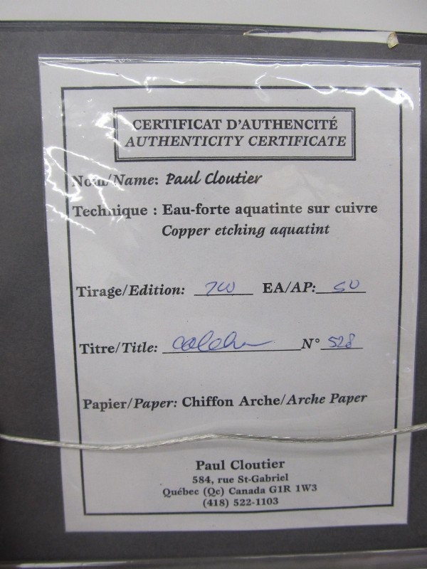 Vintage Paul Cloutier (of Canada) Original Signed Limited Edition ...