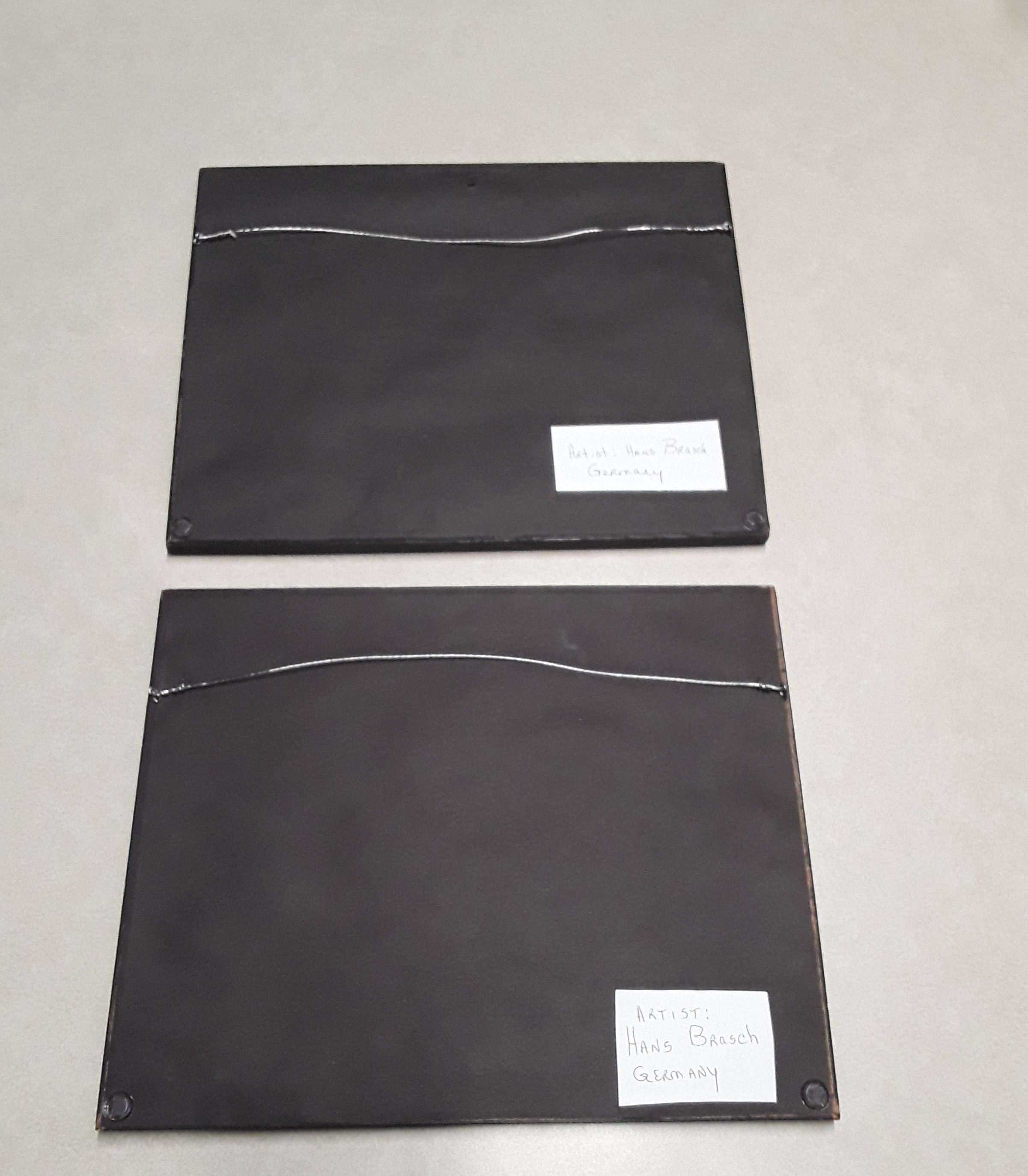 Two Early 20th Century Signed Hans Brasch of Germany Black Tissue-paper ...