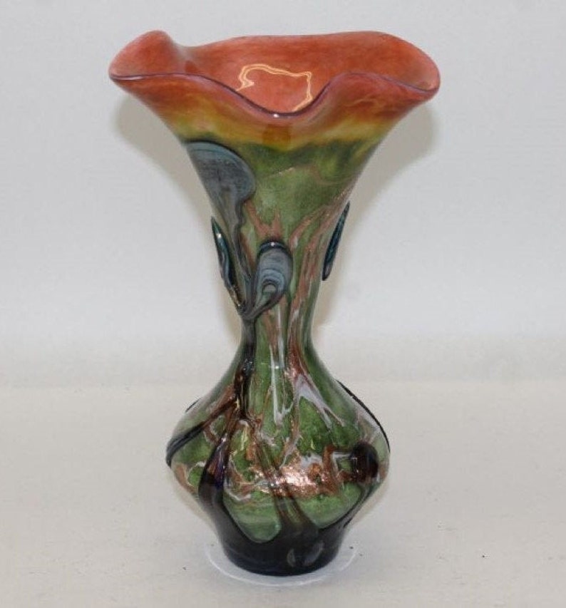 Large Vintage Signed Michele Luzoro (biot, France) Hand-blown Multi ...