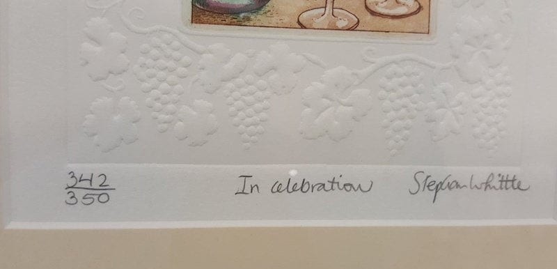 Two Vintage Original Signed Stephan Whittle Limited Edition Wine-themed ...