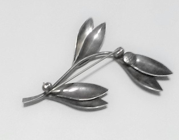 Vintage Jens Tage Hansen of Denmark Sterling Silver Modernist Plant ...