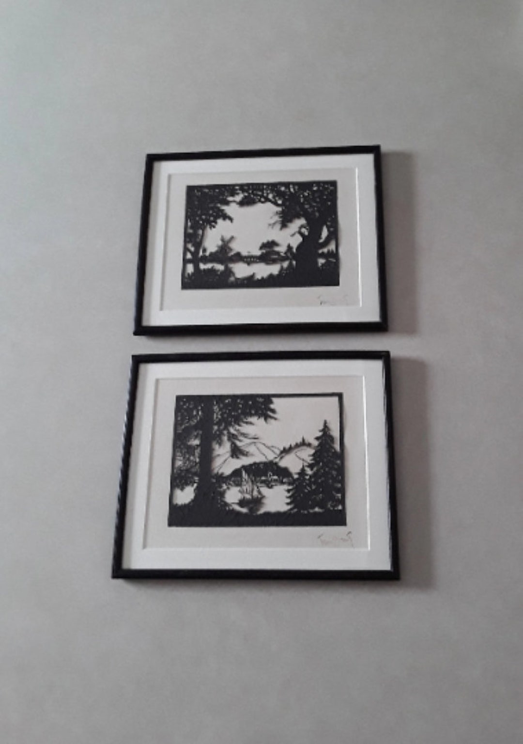 Two Early 20th Century Signed Hans Brasch (of Germany) Black Tissue ...