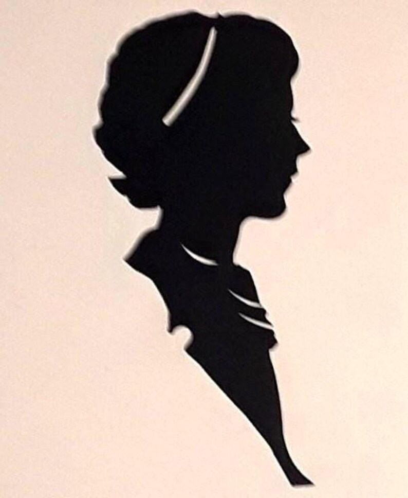 Vintage J Nemo Toth Hand-cut Portrait Silhouette of Girl, W/ Letters of Nemo Signature Arranged ...