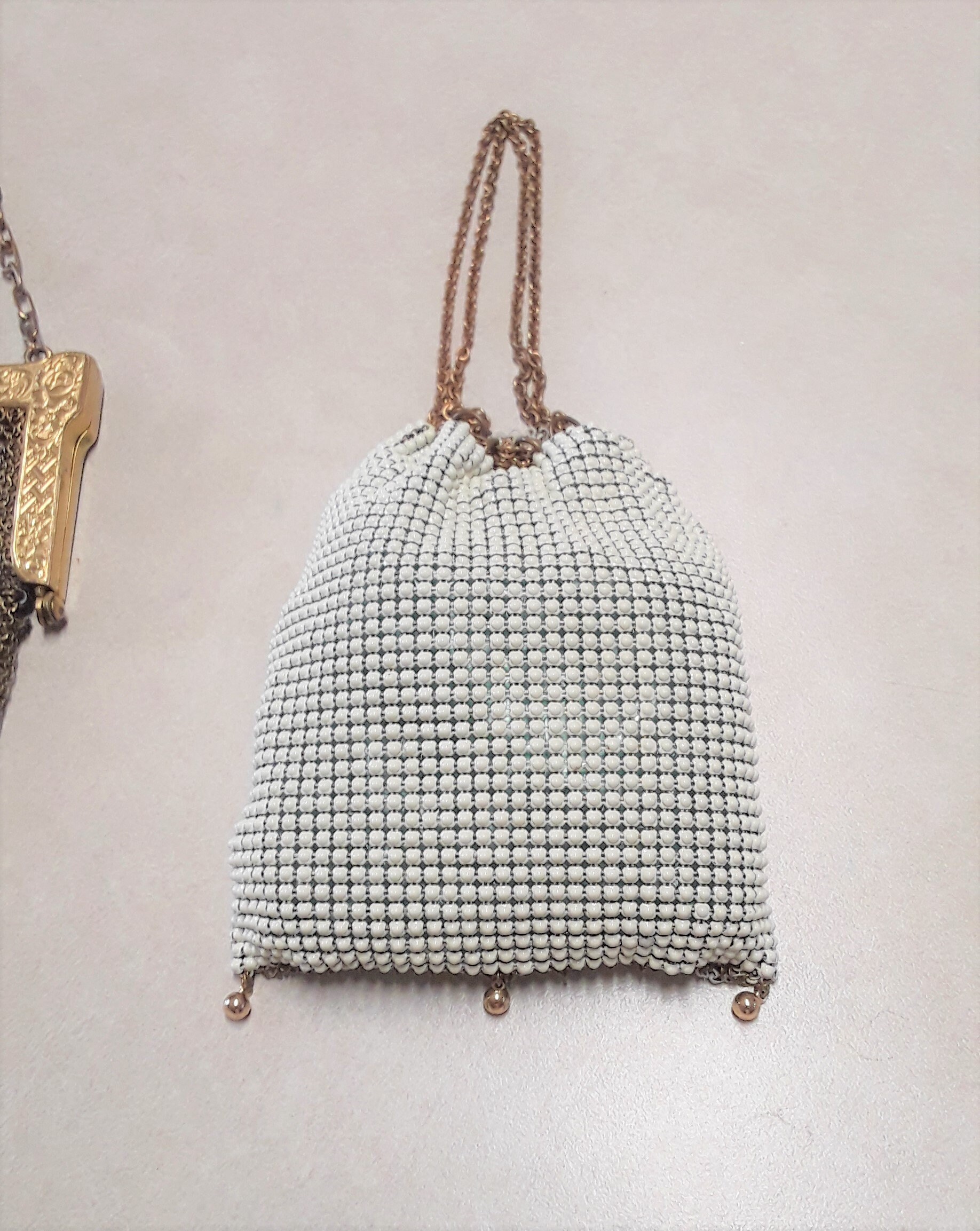 2 Vintage Chainmail Mesh Purses, 1 With Kiss Lock Closure and Frame ...