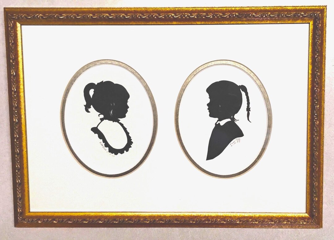 Two Late 20th Century Framed Signed Patti Pate (of Minnesota) Hand-cut ...
