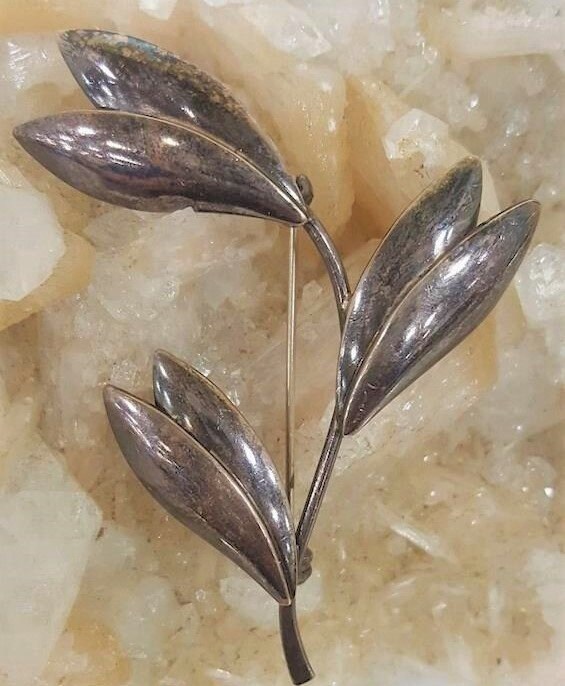 Vintage Jens Tage Hansen of Denmark Sterling Silver Modernist Plant ...