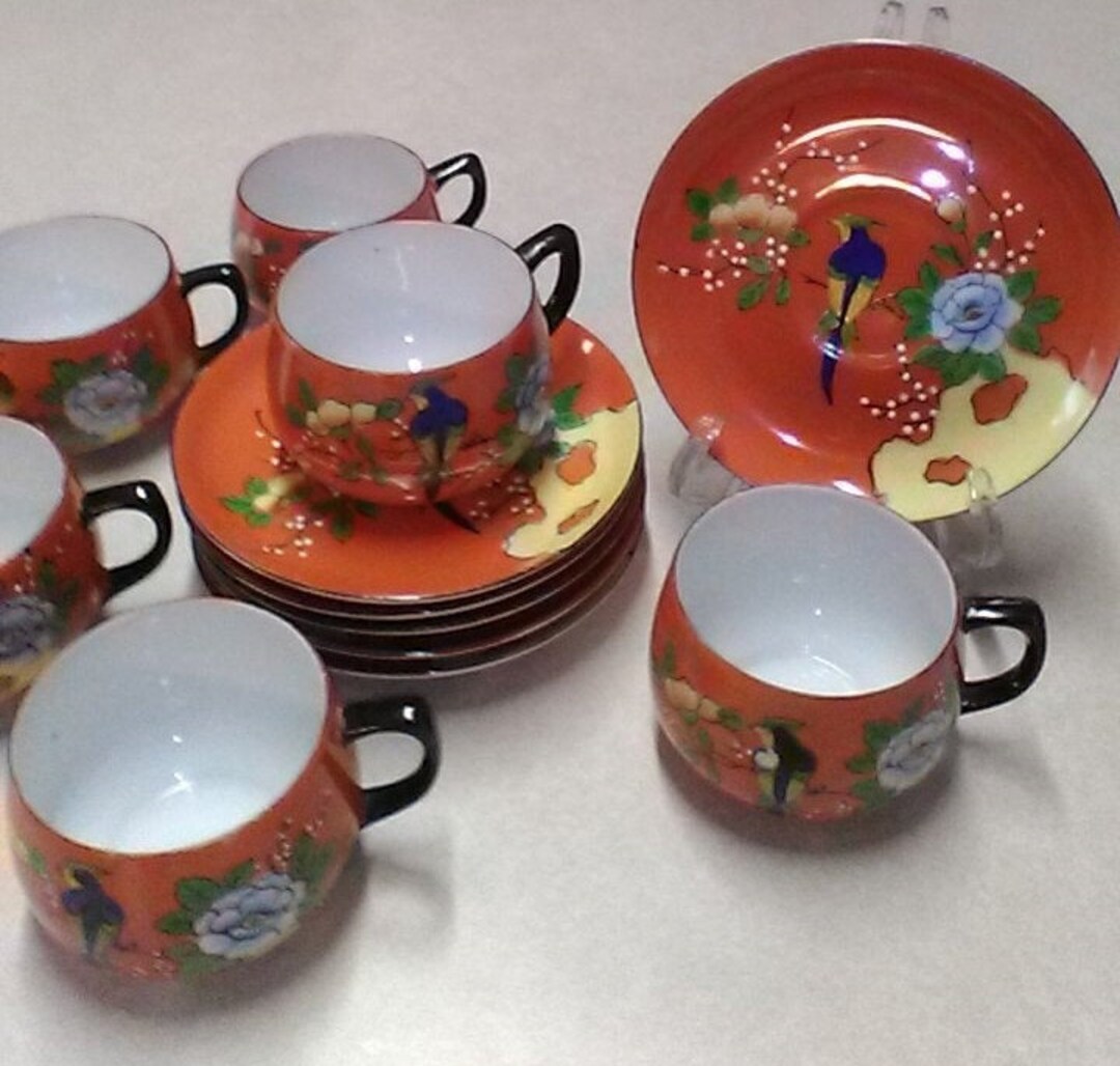 Hard to Find 12-piece Set of Chikaramachi (early Noritake) Hand Painted ...