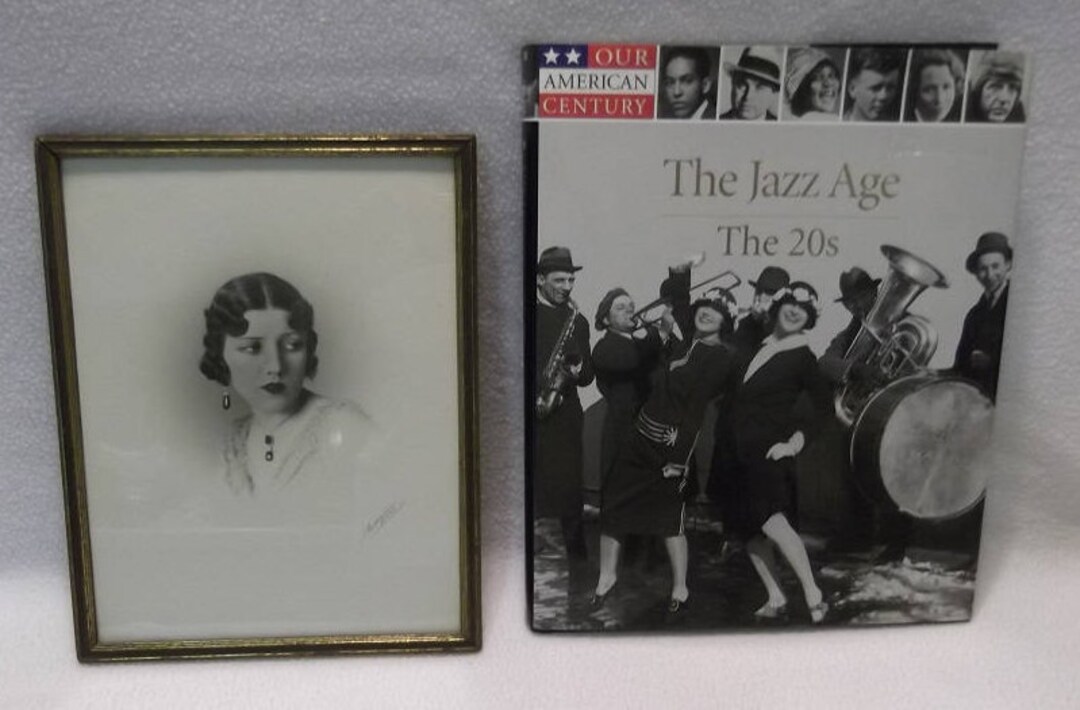 Jazz Age Book and 1920s Framed Picture of Woman - Etsy